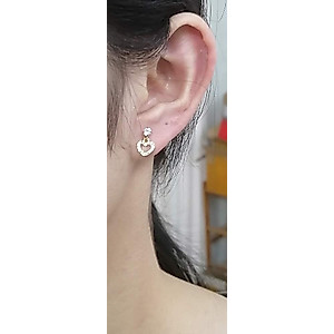 Tiny Dangle Heart Cross Flower 20g Ear Cartilage Helix Surgical Stainless Steel Cubic Zirconia Studs Earrings Screw Backs Ear Tragus Auricle Nose Lip Piercing Jewelry Gifts Bff Birthday (silver)