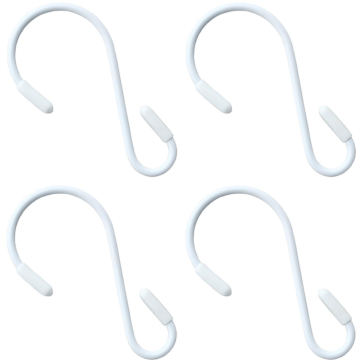 Hitefu 30PCS White S Hooks for Hanging, 3.15 Inch Stainless Steel S Shaped Hooks, Rubber Coated S Hooks for Hanging Plants, Clothes, Jeans, Towels, Pot, Pan, Cups