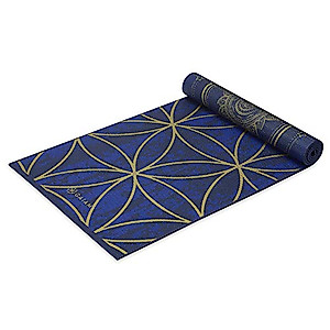 Gaiam Yoga Mat Premium Print Reversible Extra Thick Non Slip Exercise & Fitness Mat for All Types of Yoga, Pilates & Floor Workouts, Metallic Sun & Moon, 68" L x 24" W x 6mm Thick