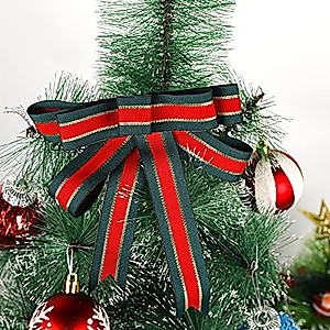 WELTOKE Christmas Ribbons Holiday Grosgrain Satin Ribbons for Christmas Gifts Wrapping Christmas Tree Decorations Festival DIY Crafts Wedding Hair Bows Party Favor(20 Pcs 3 Sizes 55 Yards)