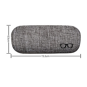 HSYMQ 3Pack Hard Shell Eyeglasses Case Protector Linen Fabrics Large Glasses Case Concise