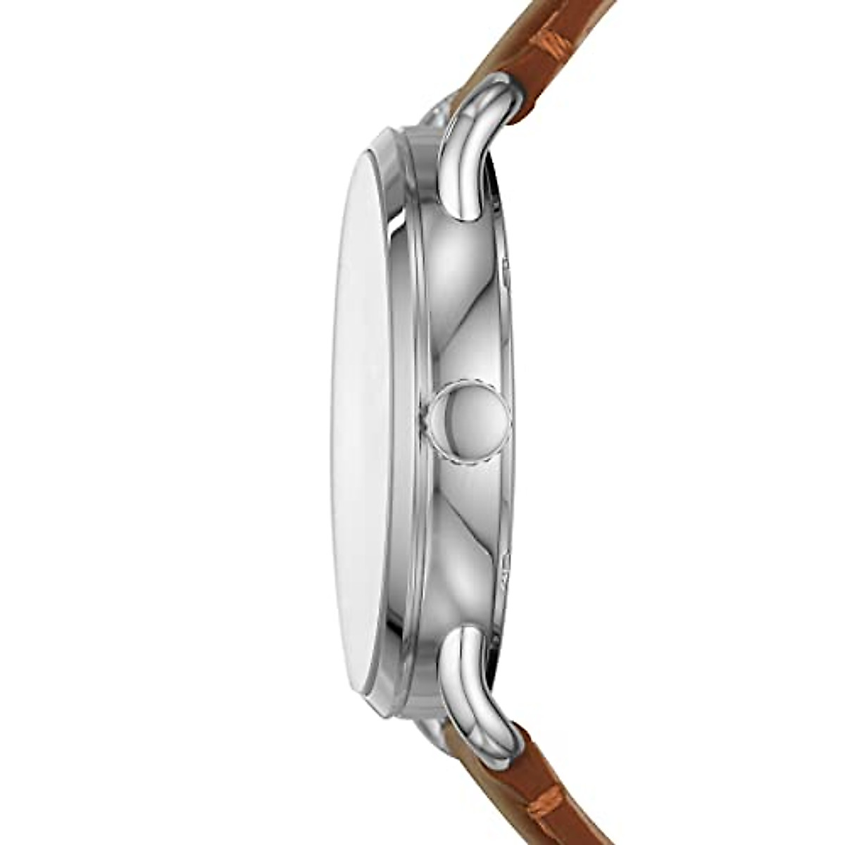 Fossil Men's Copeland Quartz Stainless Steel and Leather Three-Hand Watch, Color: Silver, Brown (Model: FS5737)