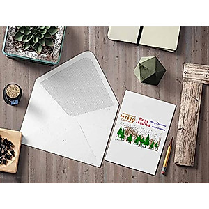 Christmas Forest Clear Stamps and Die Cuts for Card Making and Photo Album Decorations, Trees Blessing Words Transparent Rubber Stamps and Cutting Dies Seal for DIY Scrapbooking