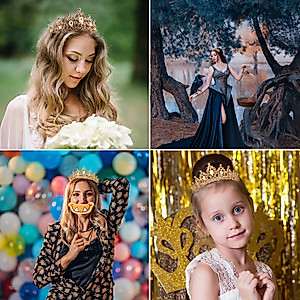 SuPoo Gold Crown Queen Crowns for Women Birthday Tiara Champagne Tiara for Women Rhinestone Headband Hair Accessories Gifts Princess Decoration for Wedding Party Prom Halloween Costume