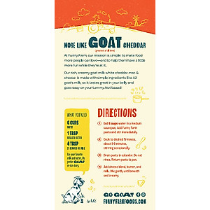 Funny Farm A2 Milk Macaroni and Cheese | Pasta with Spicy Jalapeno Flavor - Goat Cheese Mac and Cheese Dinner Bundle | A2 Goat Milk Cheese Powder Base with Elbow Macaroni Noodles - Goats Milk Based White Cheddar Powder Mac n Cheese