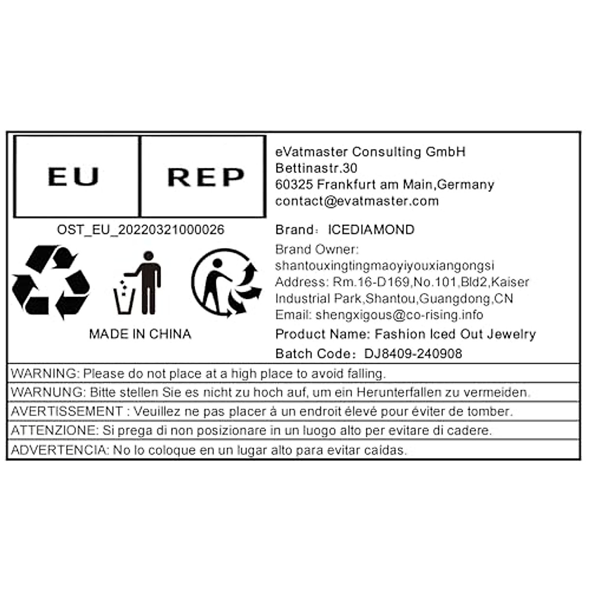 ICEDIAMOND The World Is Mine Pride Pendant with 24''Rope Chain Necklace, 14K Gold Plated Hip Hop Creative Charm Jewelry for Unisex (Gold)