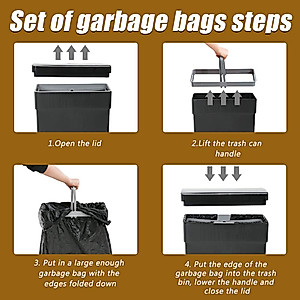 13 Gallon Trash Can Garbage Can Touch Free Automatic for Home Kitchen and Bathroom Garbage Plastic High-Capacity (Black)