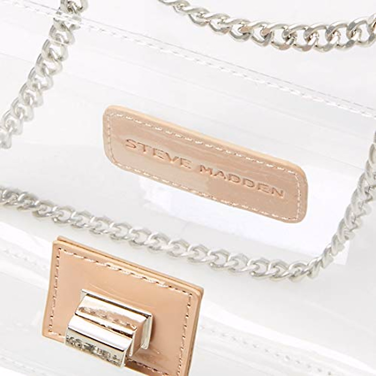 Steve Madden womens Clutch Crossbody Bag, Clear, 8 L x 5 H 3 W US
