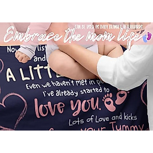 InnoBeta New Mom Gifts for Women, Expecting Mom Gifts, Mom-to-Be Gift, Pregnancy Gifts, Soft Throw Blanket 50"x65" - Letter