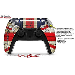 WraptorSkinz Skin Wrap compatible with Sony PS5 DualSense Controller Painted Faded and Cracked Union Jack British Flag (CONTROLLER NOT INCLUDED)