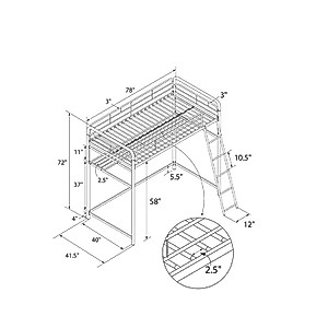 DHP Leroy Closet Storage Loft, Twin, Black Bed
