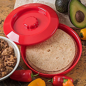 Carlisle FoodService Products 047005 Stackable Tortilla Server w/Lid, 7-1/4" / 2", Red