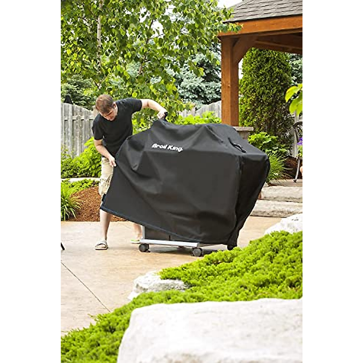 Broil King 68491 Heavy-Duty PVC Polyester Grill Cover,Black 63-Inches