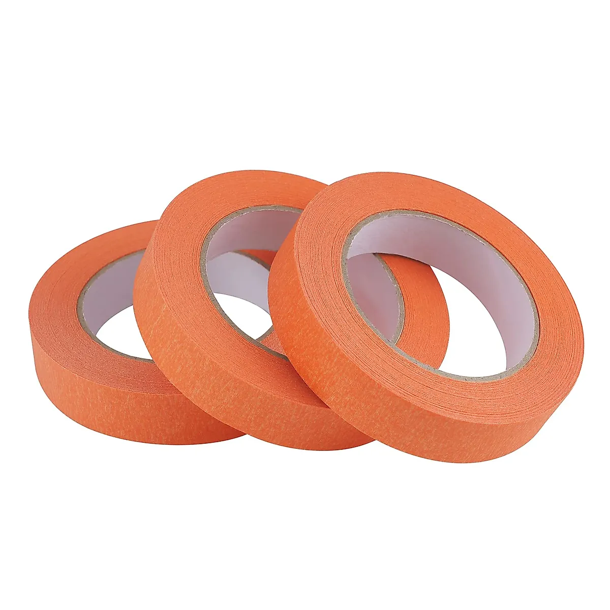 Lichamp 3 Pack Orange Painters Tape 1 inch, Orange Masking Tape 1 inch x 55 Yards x 3 Rolls (165 Total Yards)