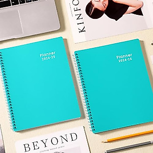 2024-2025 Planner - Weekly and Monthly Planner 2024-2025, Jul 2024 - Jun 2025, 8'' x 10'', 2024-2025 Planner, Twin-Wire Binding, Thick Paper, Flexible Cover - Lake Green