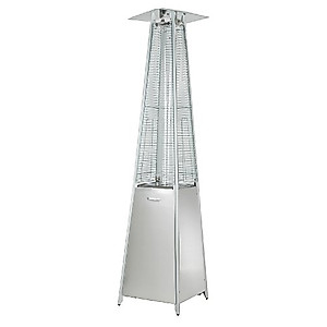 Hiland HLDSO1-GTSS 91-Inch Tall Quartz Glass Tube Heater - Silver