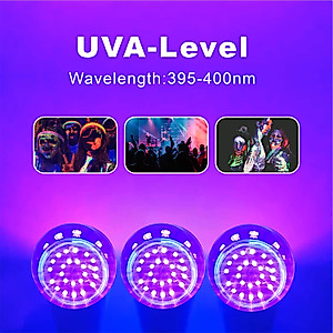 AIMEOKO Black Light Bulb 12W(100W Equivalent) - E26 UV LED Bulbs for Neon Party, Halloween, Fluorescent Poster, Body Paint - 2 Pack