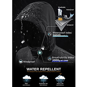 CAMEL CROWN Men's Winter Ski Jackets Warmth Coat Waterproof Detachable Hood Windproof Fleece Lined for Mountain Snow