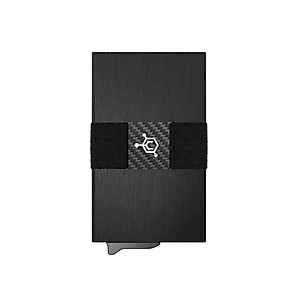 CODE 118 Wallet - Premium Automatic Smart Wallet, RFID Blocking, 6061-T6 Aerospace-Grade Aluminum, Genuine 3K Carbon Fiber, Easy-Access Trigger Mechanism (Brushed Black)