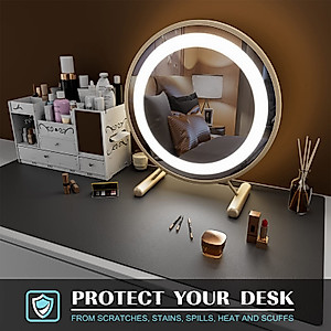 K KNODEL Large Office Leather Desk Mat, Mouse and Keyboard Pad, Computer and Laptop Mat, Desktop Protector and Cover, Writing Pad and Blotter (31.5"x15.7", Dark Gray)