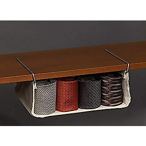 LTL Home Products More Inside Hanging Under Shelf Fabric Storage Basket, Beige