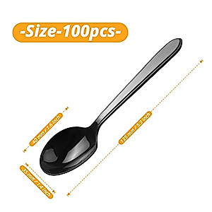 Sihuuu 100 Pcs Mini Taster Spoons, Disposable Plastic Mini Spoon,Cutlery Taster Kit for Chocolate, Coffee, Ice Cream, dessert, cake