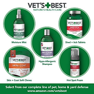 Vet's Best Hypo-Allergenic Shampoo for Dogs | Dog Shampoo for Sensitive Skin | Relieves Discomfort from Dry, Itchy Skin | Cleans, Moisturizes, and Conditions Skin and Coat