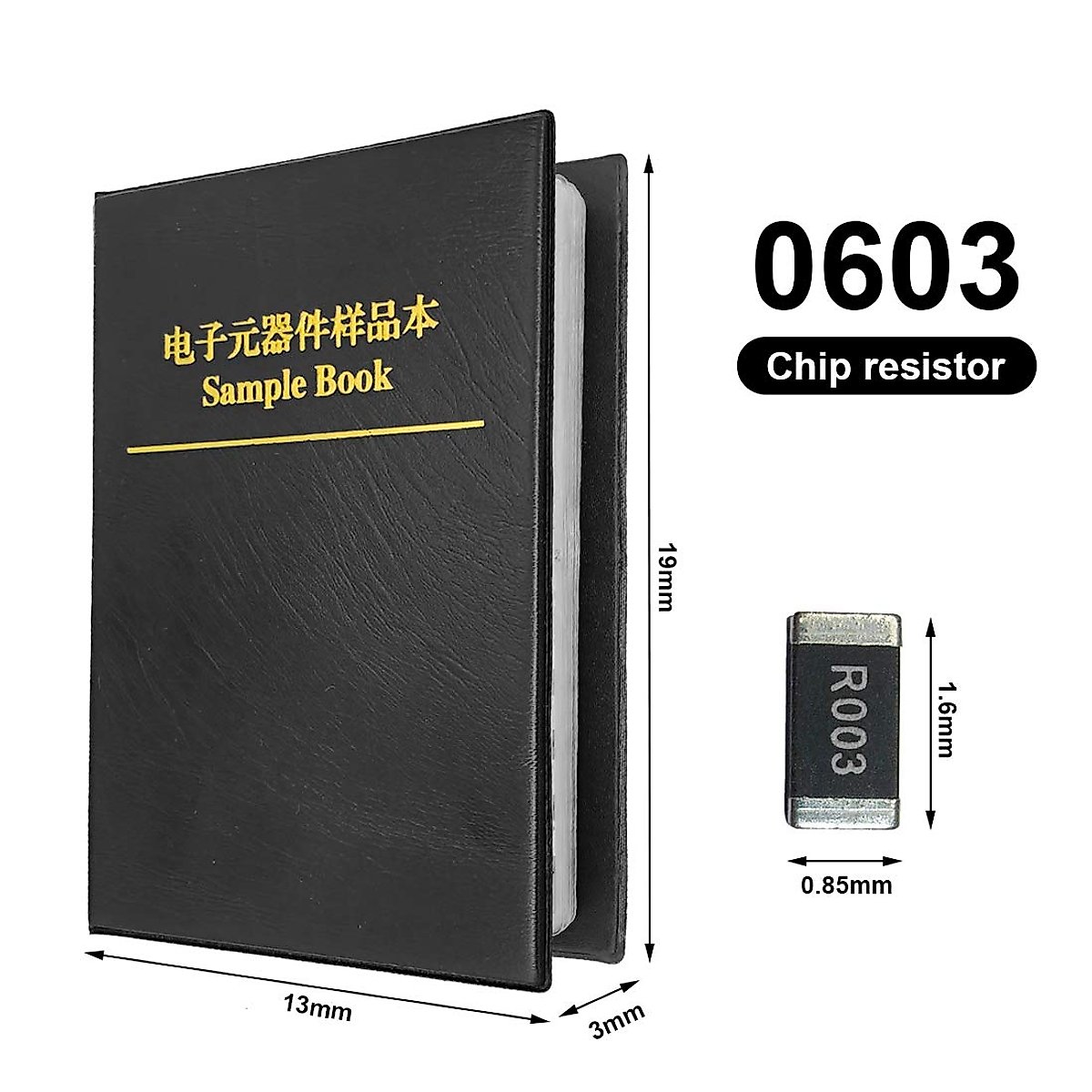 0603 SMD Resistor Kit, WEELON 4250pcs 0603 SMD chip Fixed Resistor Kit 170 Values 1 Ohm-10M Ohm 1% Resistors Assortment kit with Storage Book for DIY Projects, Respberry Pi Projects and Experiments