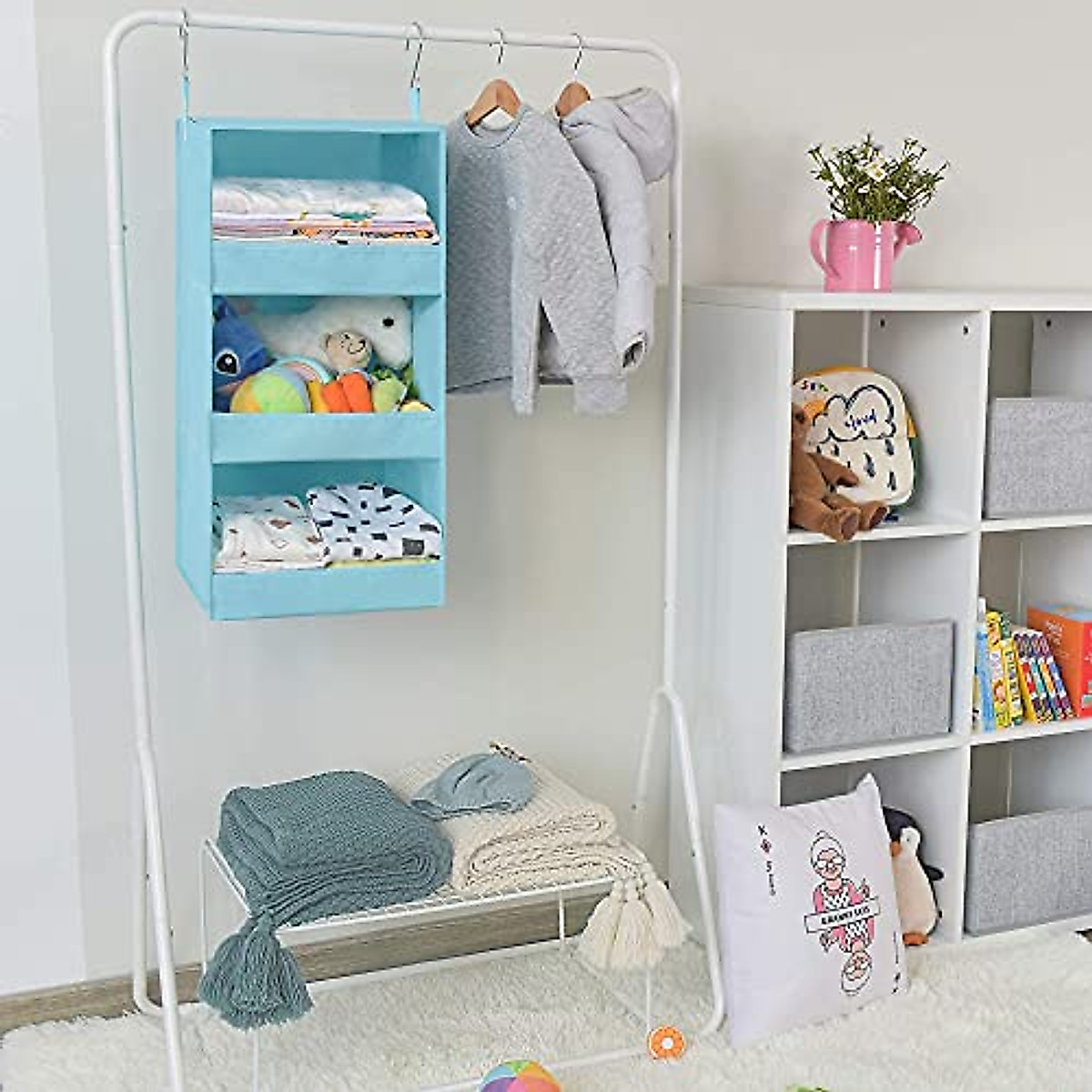 GRANNY SAYS Bundle of 1-Pack Light Green Hanging Organizer & 1-Pack Light Blue Hanging Closet Organizer