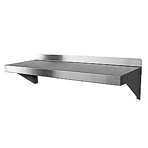 GSW WS-W16 Series Stainless Steel Wall Shelf, 16" Width (16" x 48")