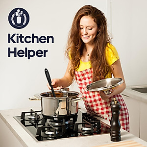 Culinary Couture Black Silicone Kitchen Utensils Set of 6, Non-Stick Heat-Resistant Silicone Kitchen Utensils Set with Steel Inner Core