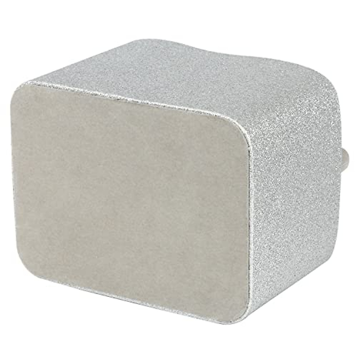 HofferRuffer Faux Leather Basket Tote Bin Caddy, Remote Control Holder, Portable Skincare Makeup Storage Organizer Caddy Tote with Handle, 7.3 x 5.5 x 6.7 inches (Silver)