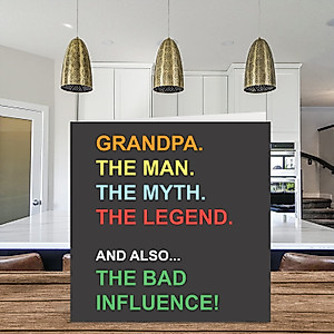 Stuff4 Funny Fathers Day Cards for Grandpa - Man Myth Legend Bad Influence - Joke Happy Birthday Card from Grandson Granddaughter, Gifts, 5.7 x 5.7 Inch Greeting Cards Gift for Pops Gramps