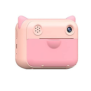 QSYY Children's Portable Printing Camera Front and Rear Dual-Camera Toy Camera with Printing Paper 2.4-Inch Display Screen Timed Photo Creative Photo Sticker Fun Photo Frame Boy Girl Gift,Pink