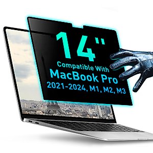 Magnetic Privacy Screen Compatible with MacBook Pro 14" 2021, 2022, 2023, 2024, M1, M2, M3, M4 Anti-Blue Light Anti-Glare Laptop Screen Protector Filter Blue Light Blocking Filter