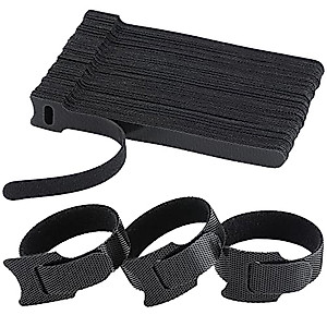 120PCS Reusable Cable Ties Black Cable Management Cord Organizer 6 Inch Wire Straps for Home Office Data Centers USB Desk Electronics Accessories Organizing