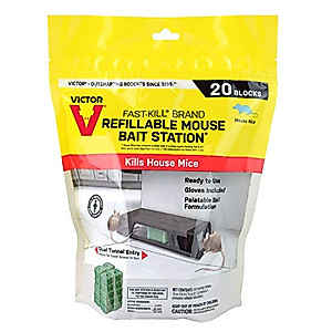 Victor M923 Fast-Kill Brand Ready-to-Use Refillable Mouse Station – 20 Blocks