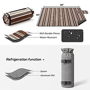 DHAEE Picnic Backpack Bag for 4 Person with Cooler Compartment and Wine Holder,Fleece Blanket,Cutlery Set,for Camping,Beach,Day Travel,Hiking,BBQ and Family/Couples Gifts,Accessories,Supplies(Gray)