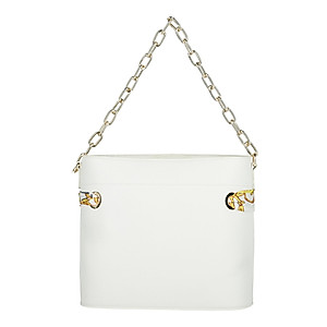 Versace Jeans Couture White Scarf Embellished Medium Bucket Bag for womens