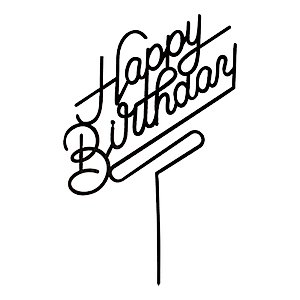 Happy Birthday Cake Topper Acrylic cake Toppers Birthday Party Decorations Cupcake Toppers Decorations (Black)