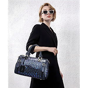 FEIMINA High-End Genuine Leather Shoulder Bag for Women, Stylish Handbag for Ladies, Refined Tote Purse, Crossbody Bag (Blue)