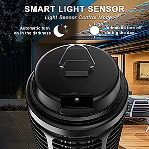 Bug Zapper Outdoor, Mosquito Zapper with Dusk to Dawn Light Sensor, 18W Electric Fly Zapper, Waterproof Mosquito Killer, Mosquito Repellent Outdoor, Fly Trap for Home, Garden, Outdoor Mosquito Control