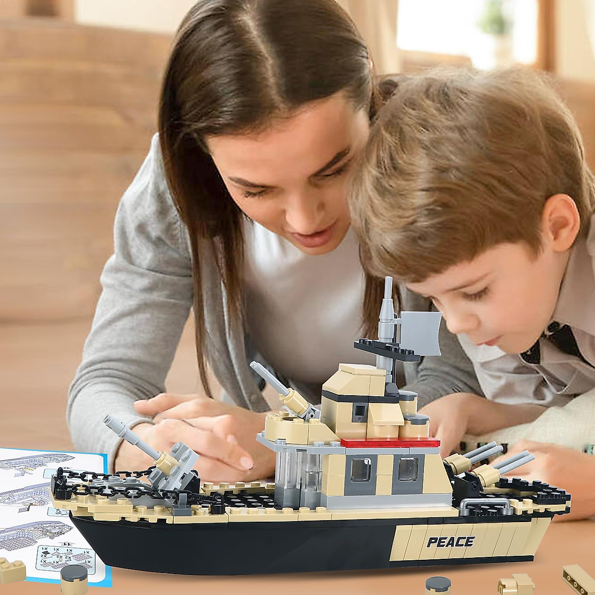 BRICK STORY Military Coast Guard Battleship Building Toy Navy Warship Boat Building Blocks Amy Toys Model Ship for Kids Boys Aged 6-12 (231 pcs)
