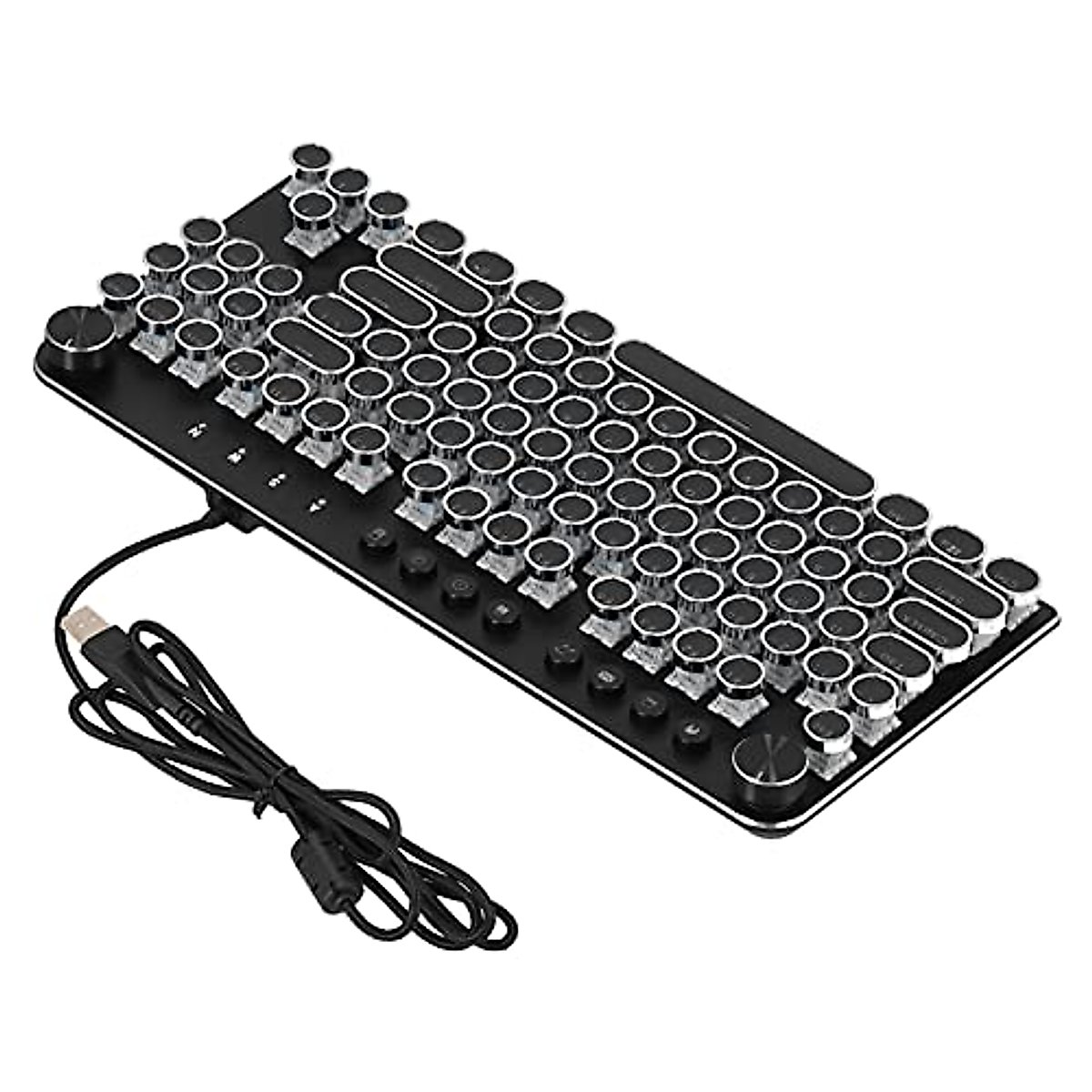 01 02 015 87 Keys Keyboard, Gaming Keyboard Ergonomic Design Plug and Play Portable Durable 87 Keys Layout for Office for Home