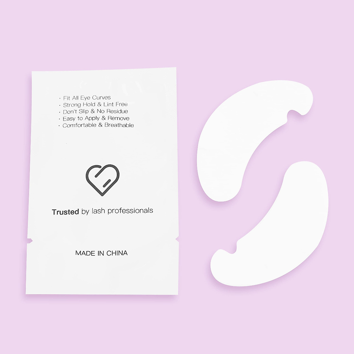 i-Laesh 100 Pairs Eye Pads for Lash Extensions - 100% Natural Aloe Vera Hydrogel Gel Under Eye Pads - Lint Free, Stick Well, Fits Most Eye Shapes Lash Extension Supplies Makeup Tools - U Eye Pads