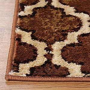 Superior Indoor Large Area Rug, Jute Backed, Perfect for Living/ Dining Room, Bedroom, Office, Kitchen, Entryway, Modern Geometric Trellis Floor Decor, Viking Collection, 5' x 8', Brown