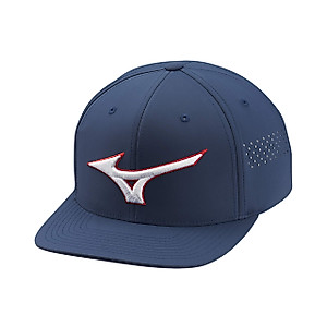 Mizuno Womens Tour Flat Snapback Baseball-caps, Navy