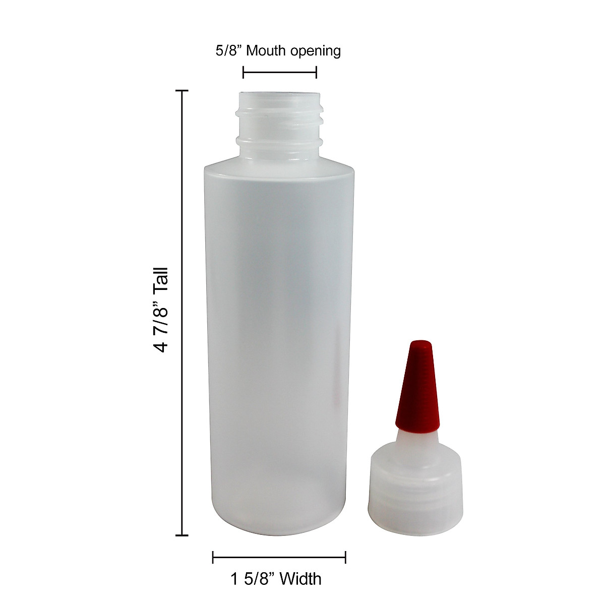 Pinnacle Mercantile (8-Pack 4 Oz Plastic Squeeze Bottles Long Red Tip Caps Food Grade Perfect for Icing, Cookie Decorating, Condiments, Arts and Crafts BPA Free Empty