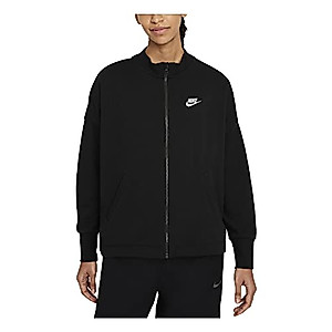 Nike Women Essential Full Zip Fleece Lined Sweatshirt (Black, Medium