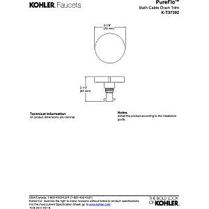 KOHLER PUREFLO™ BATH DRAIN TRIM - CONTEMP ROT
